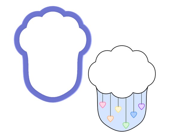 Cloud With Rain Cookie Cutter - Etsy