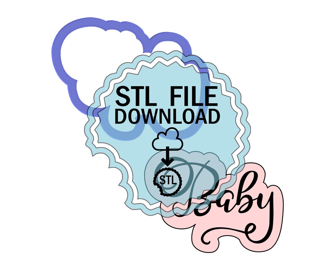 STL Digital Download Cookie Cutter Baby Script Outline Cookie Cutter - Etsy