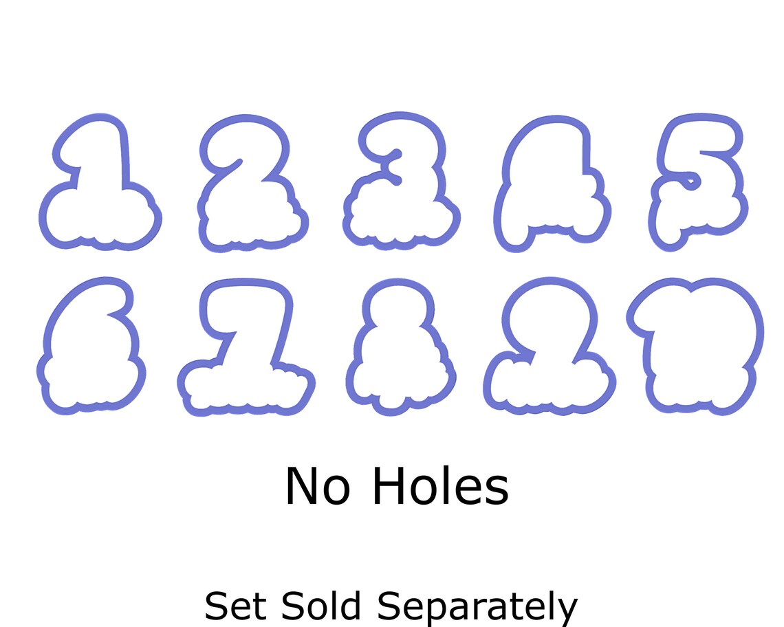 Chubby Number 1 With Script Outline Cookie Cutter - Etsy