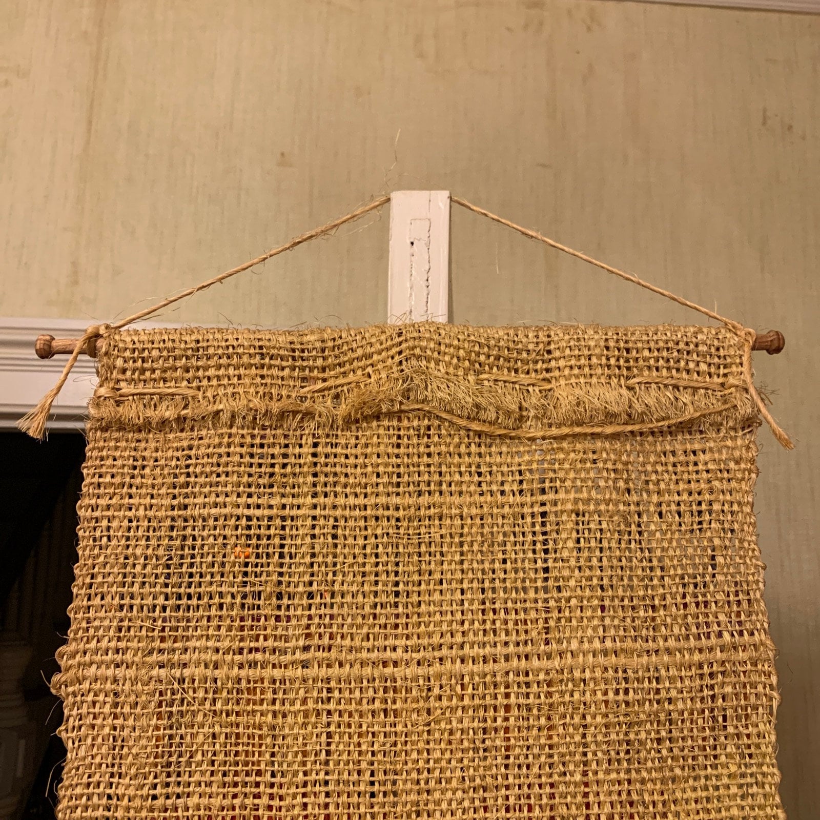 1970s Vintage Huichol Mexican Yarn Art Handwoven Straw Wall Scroll ...