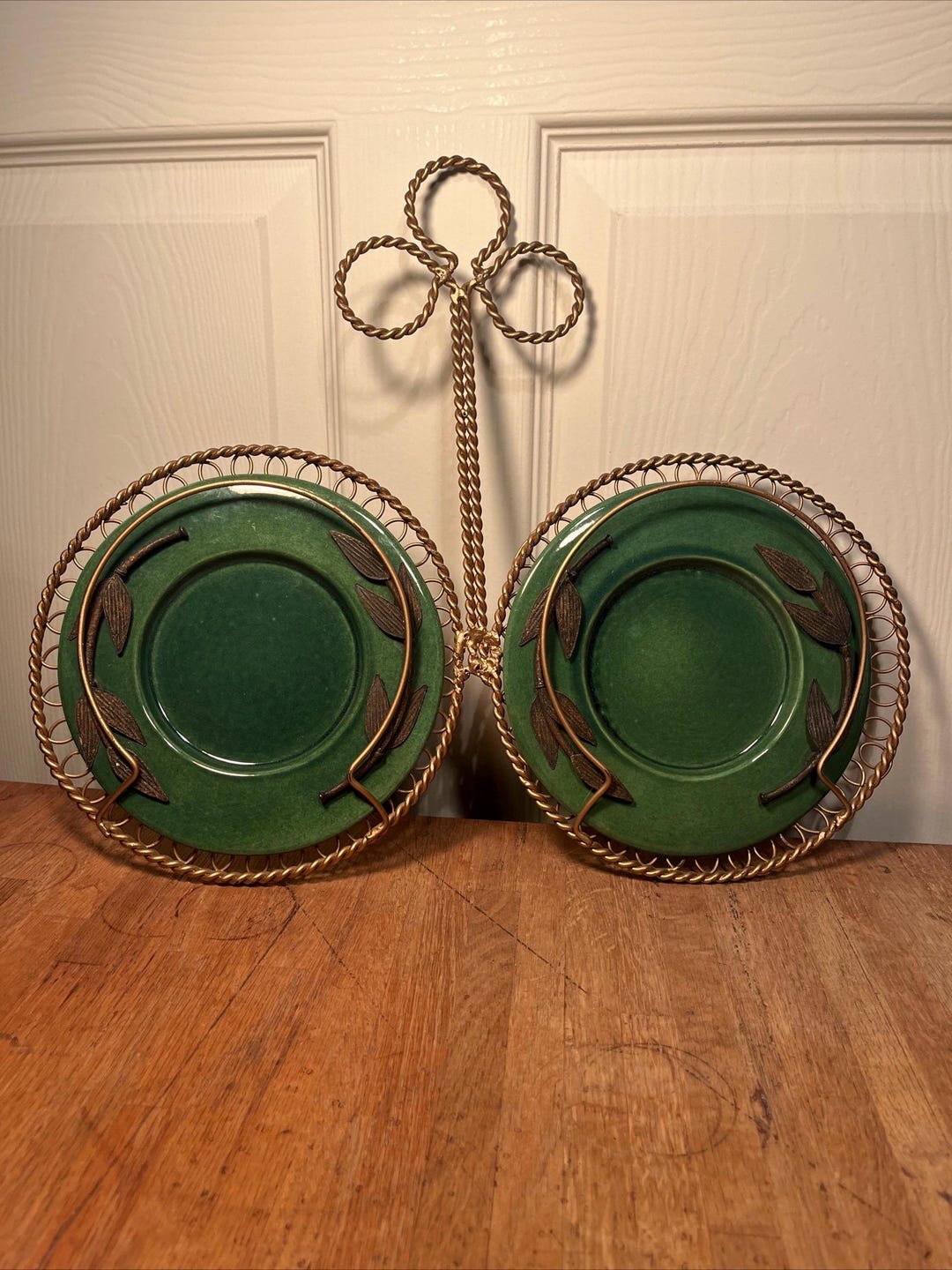 Department 56 Reproduction Victorian Wired Double Green Majolica Plate ...