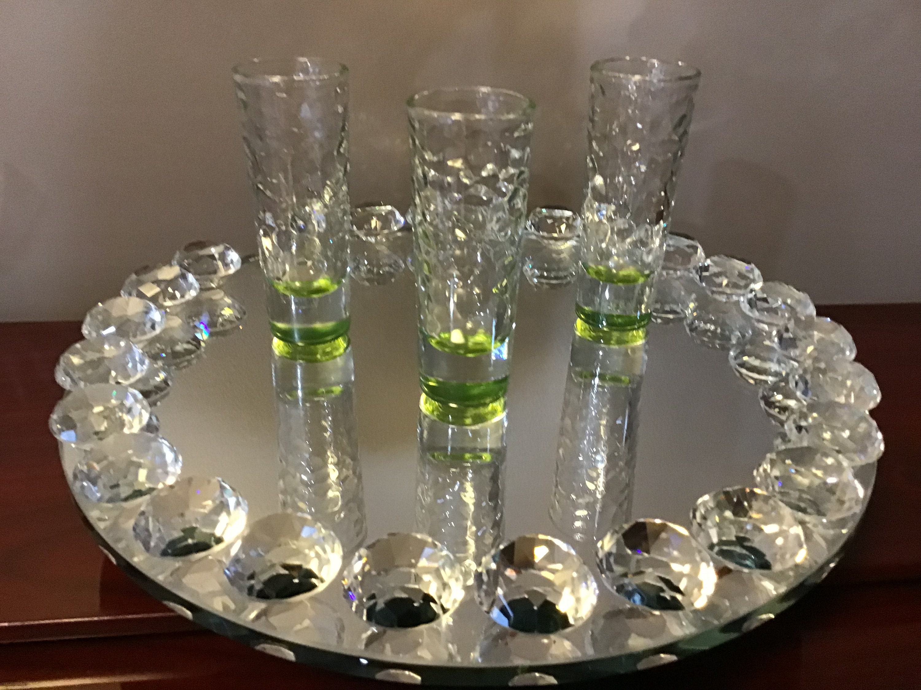 Vintage Crisa 23 Retro Green Bubble Heavy Bottom Shot Glasses Set of 3 ...