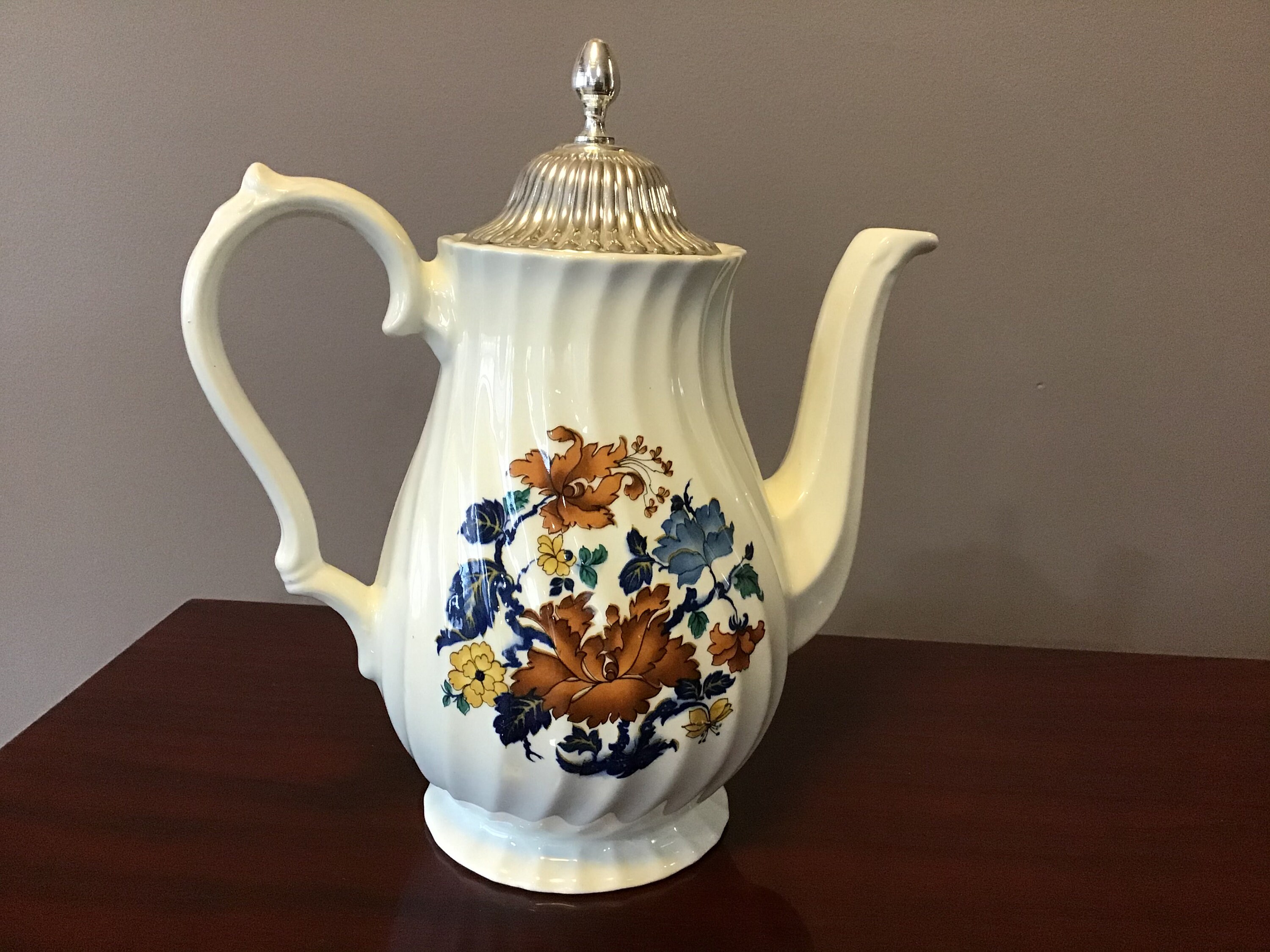 Myott Kismet Pattern Autumn Colors Coffee Pot Creamer and Sugar Set ...