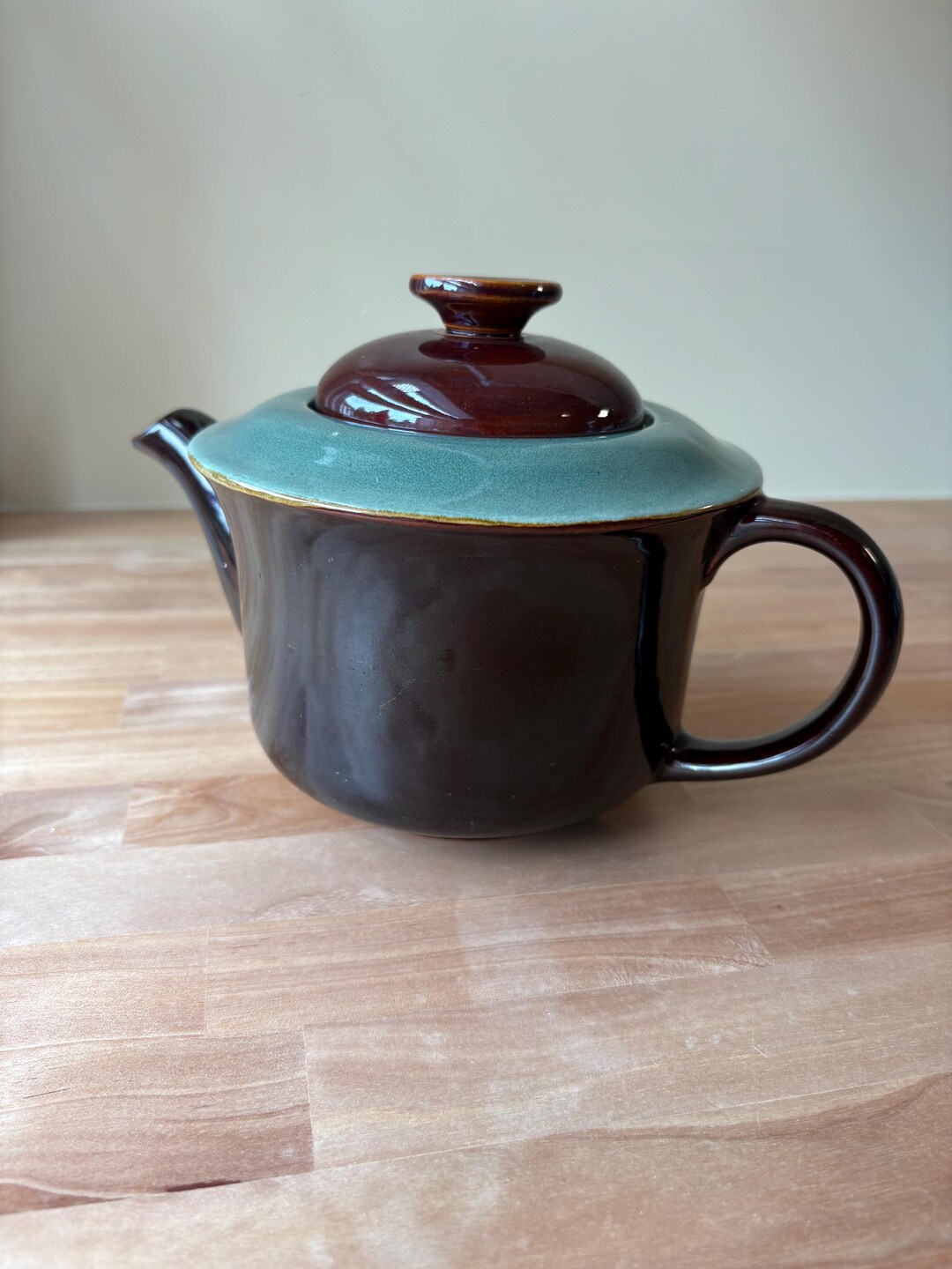 Vintage Red Wing Pottery USA Brown and Jade Green Teapot - Etsy