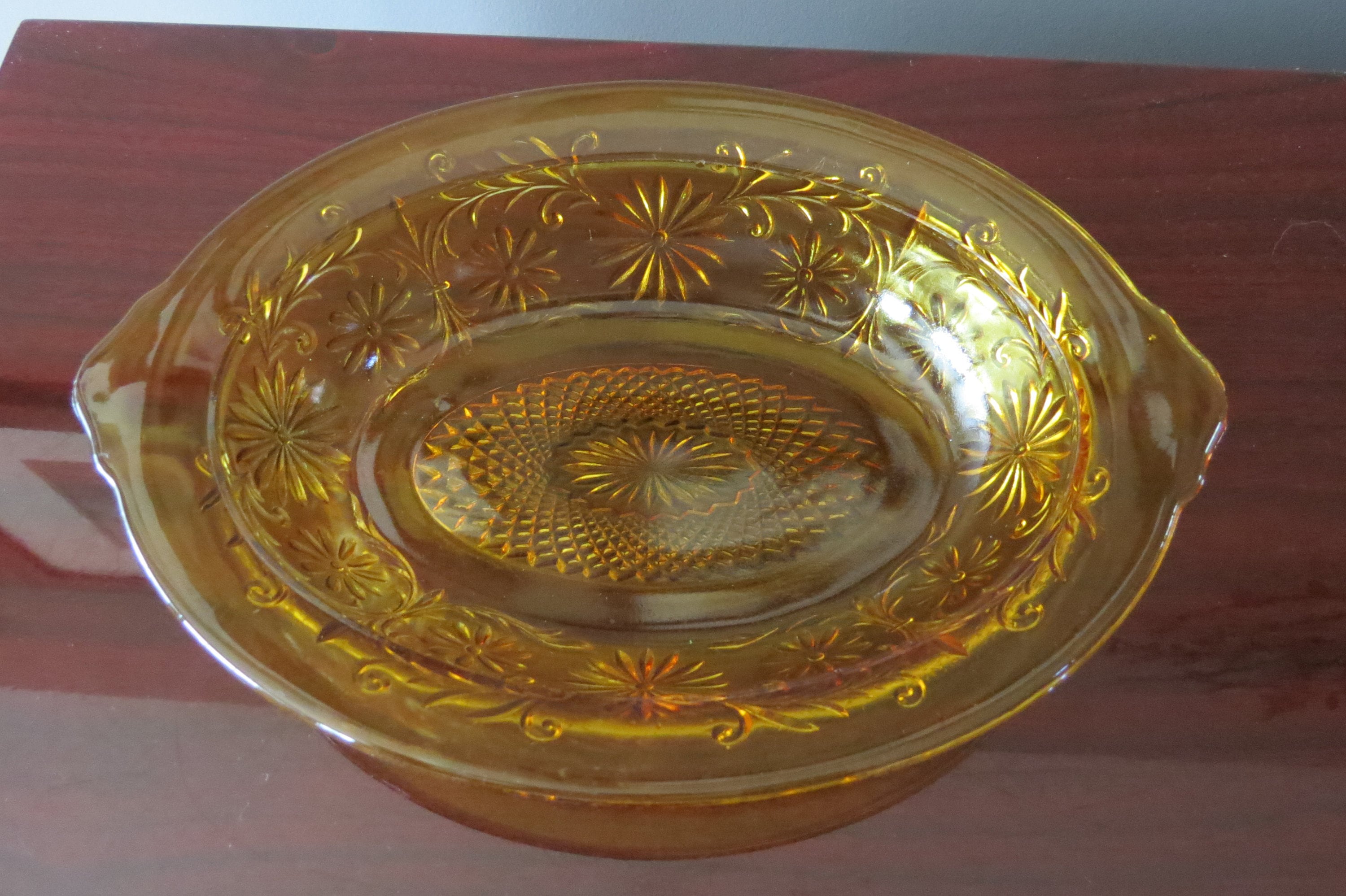 Vintage Indiana Glass Amber Glass Daisy Pattern 620 From the 1940s - Etsy