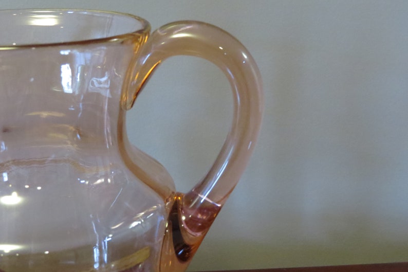 Large Pink Depression Glass Pitcher With Etched Scrolling - Etsy