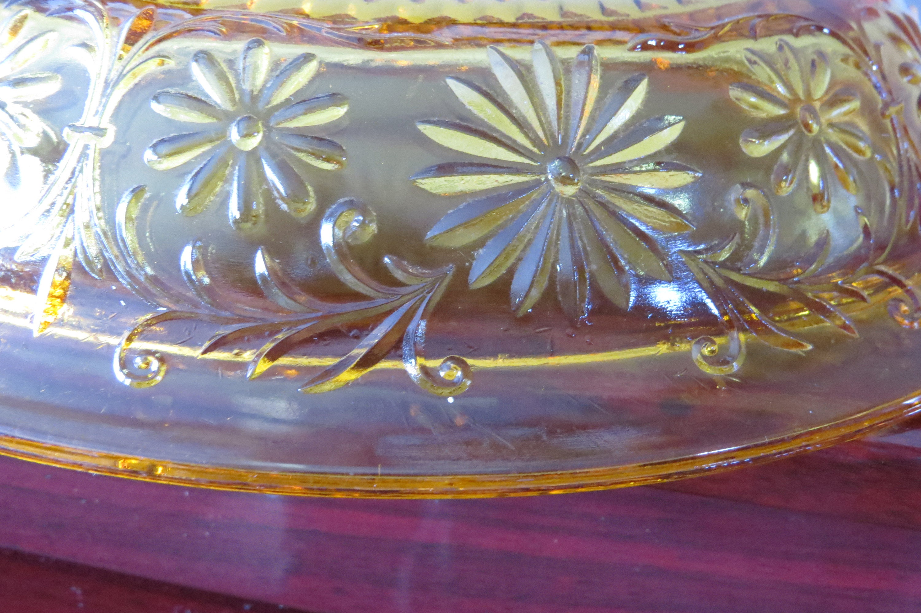 Vintage Indiana Glass Amber Glass Daisy Pattern 620 From the 1940s - Etsy