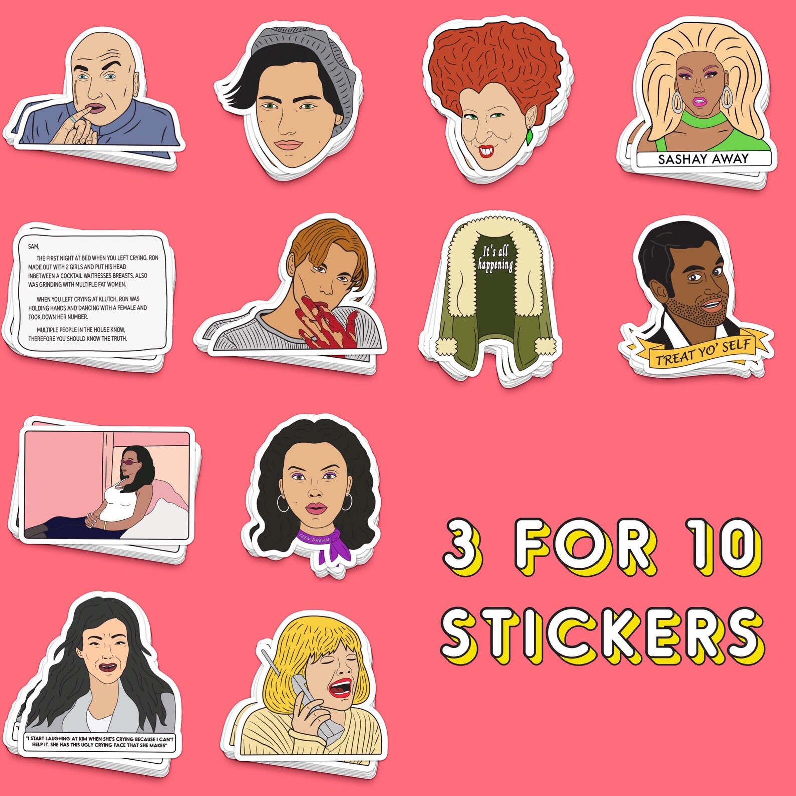 3 FOR 10 VINYL STICKER Bundle - Sticker Vinyl - Waterproof Sticker ...
