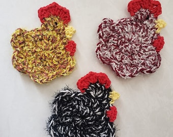 Chicken / Hen Scrubbies - Set of 3, Farmhouse Decor, Rooster ...