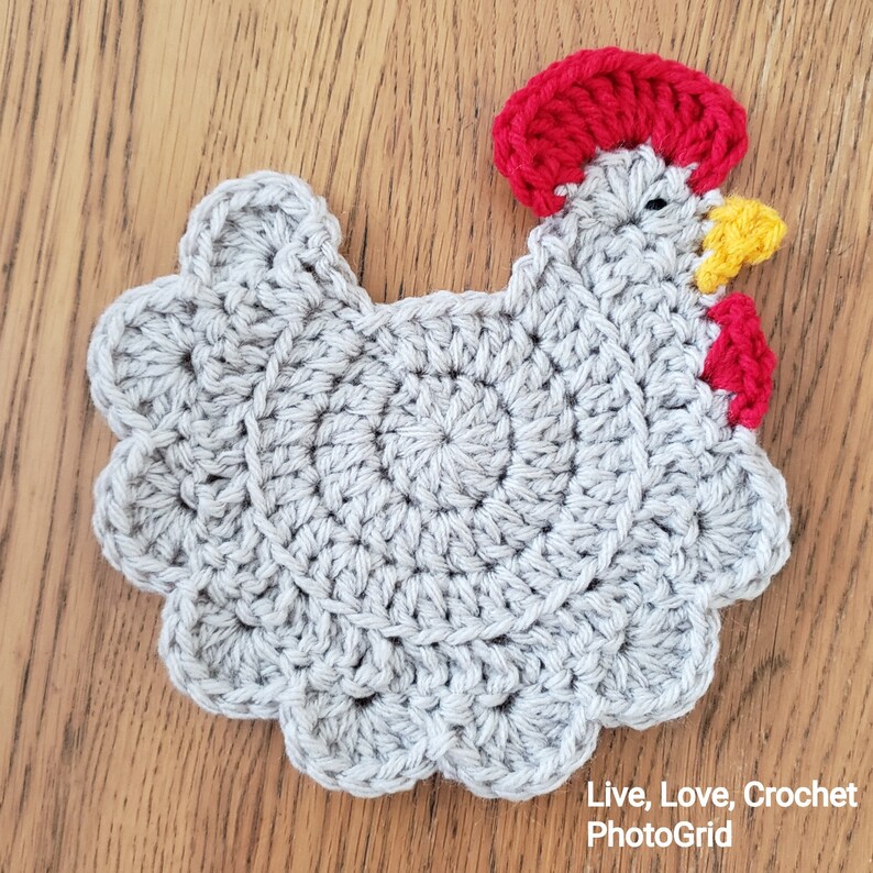 Chicken / Hen Coasters Set of 4, Farmhouse Decor, Rooster, Housewarming ...
