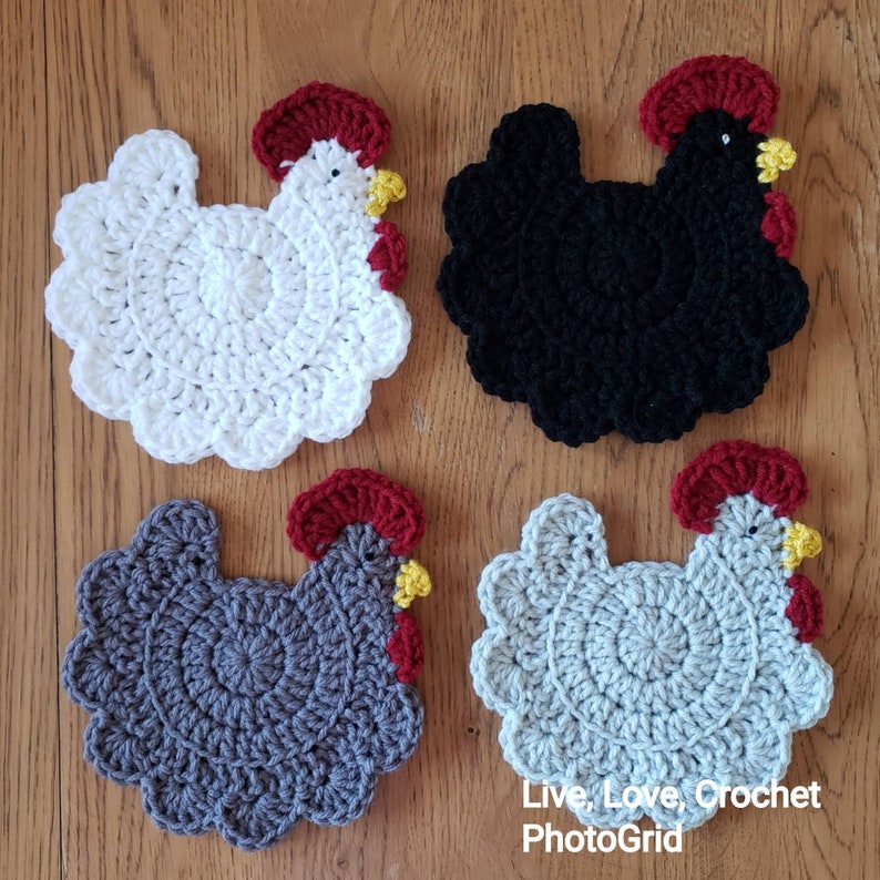 Chicken / Hen Coasters Set of 4 Farmhouse Decor Rooster - Etsy