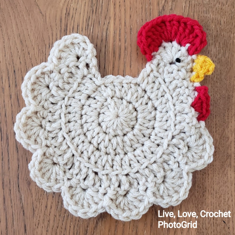 Chicken / Hen Coasters Set of 4, Farmhouse Decor, Rooster, Housewarming ...