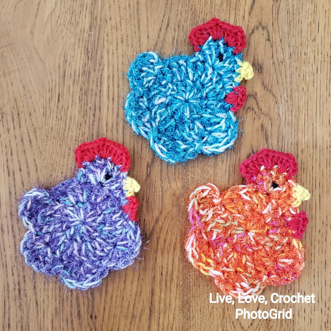 Chicken / Hen Scrubbies Set of 3 Farmhouse Decor Rooster - Etsy