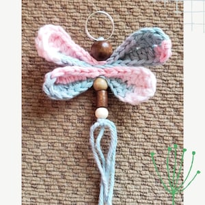 Crocheted Dragonfly Keychain FREE SHIP Several Colors Available - Etsy