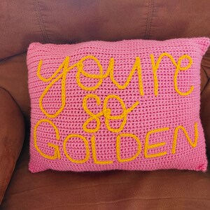 Golden Crochet Pillow / One Direction Pillow / Golden / - Etsy