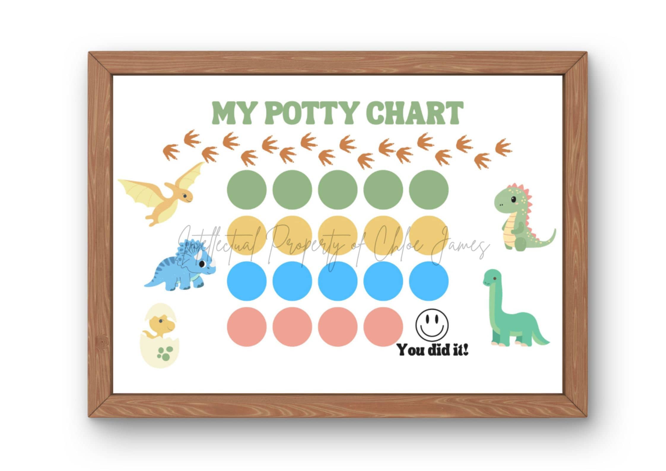 Dinosaur Themed Potty Chart, Kids, Children, Dinosaur, Potty, Potty ...