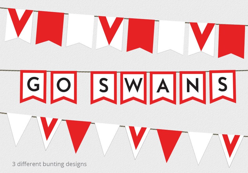 Sydney Swans AFL Bunting: Grand Final Decorations (printable PDF) - Etsy