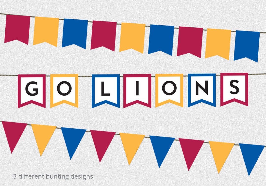 Brisbane Lions AFL Bunting: Grand Final Decorations (printable PDF) - Etsy