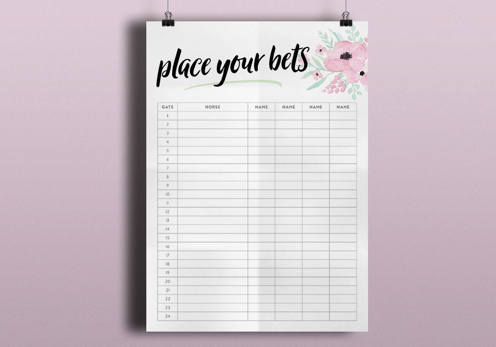 Place Your Bets Sweepstake Poster Melbourne Cup Kentucky Derby Day ...