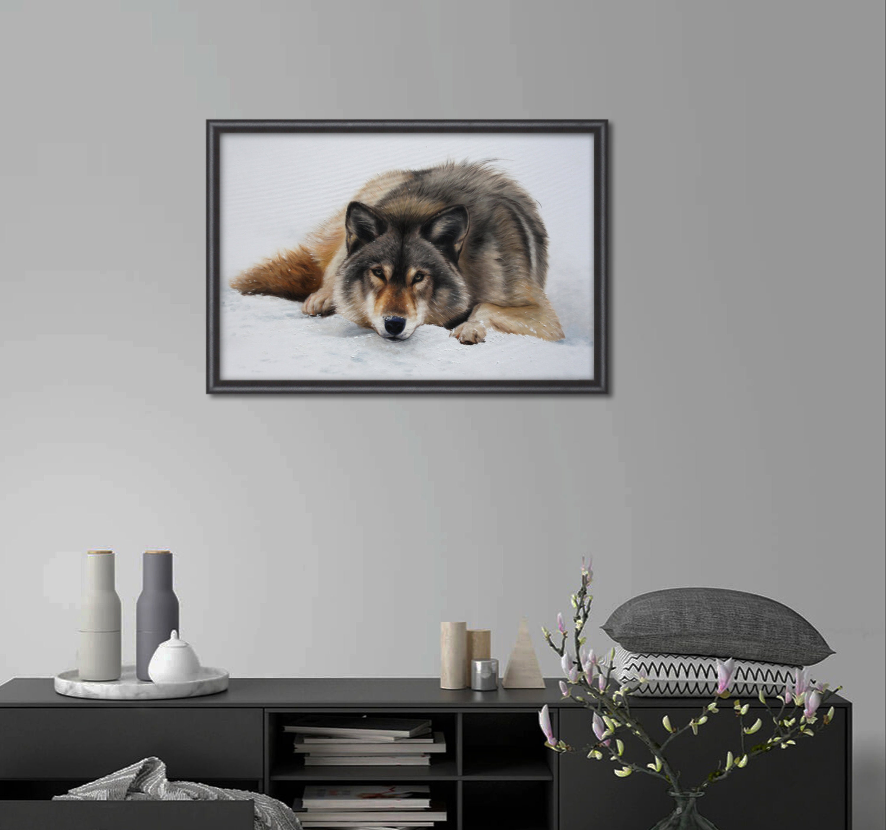 Winter Wolf, Wolf Oil Painting, Wolf Art, Wal Art, Home Decor, Original ...