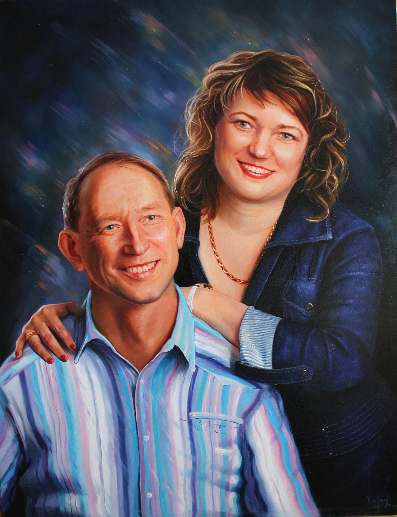 Art to Order Individual Portrait With 2 Person Gift for - Etsy