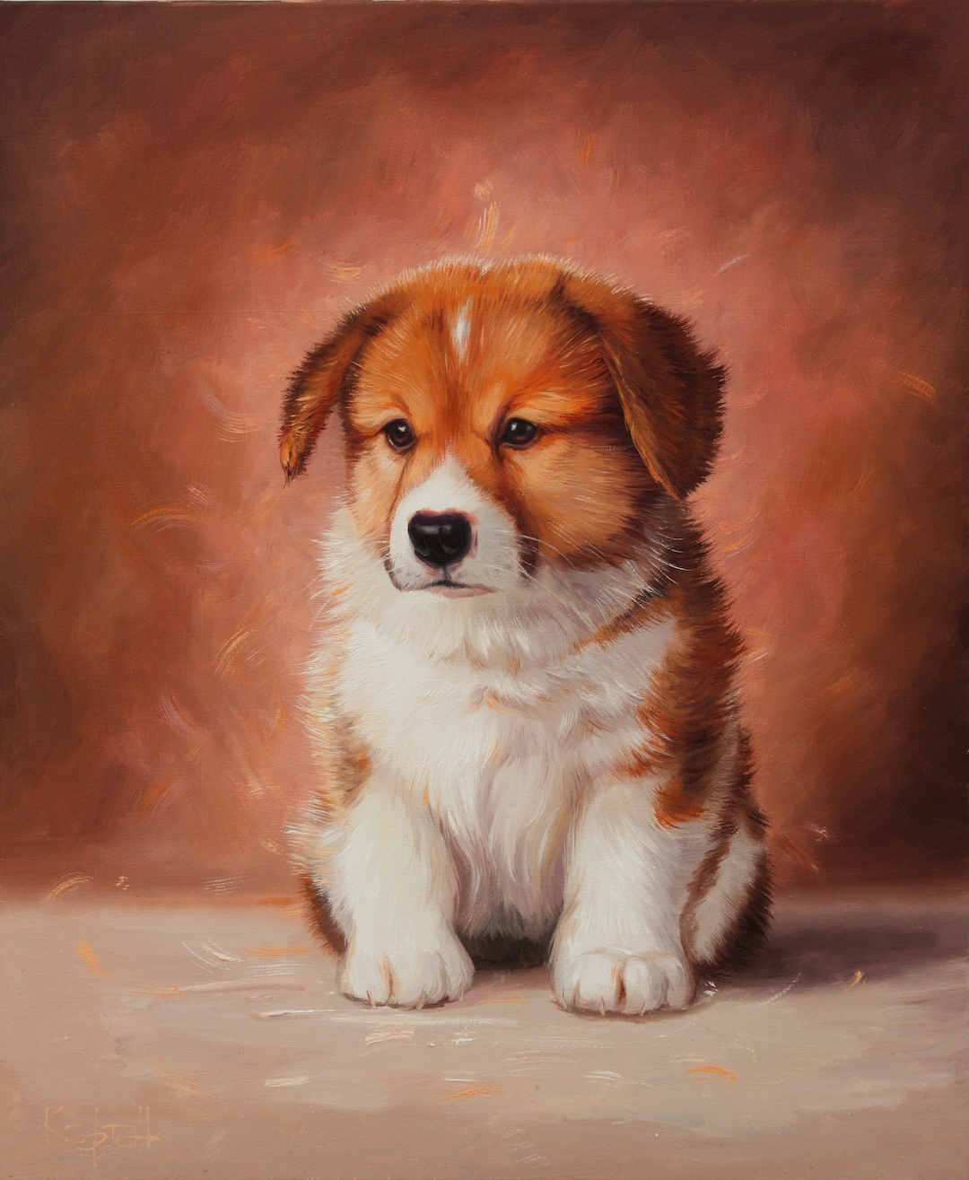 Original Dog Painting BARSIK 24", Custom Pet Portrait, Unique Art ...