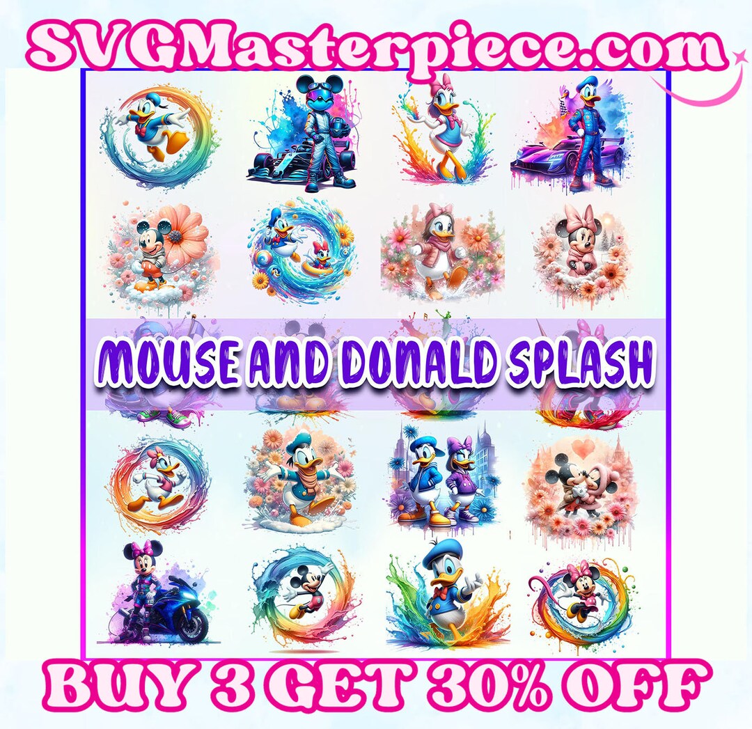 Mickey Mouse Splash and Watercolor Digital Design PNG File for ...