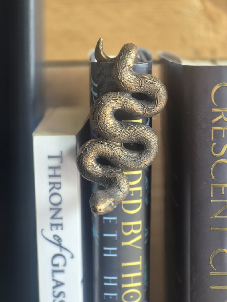 SNAKE Fantasy BOOK Ornament: Gothic Bookshelf Decor | Rustic Gold ...