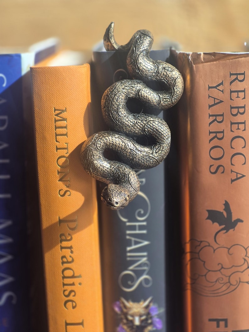 SNAKE Fantasy BOOK Ornament: Gothic Bookshelf Decor | Rustic Gold ...