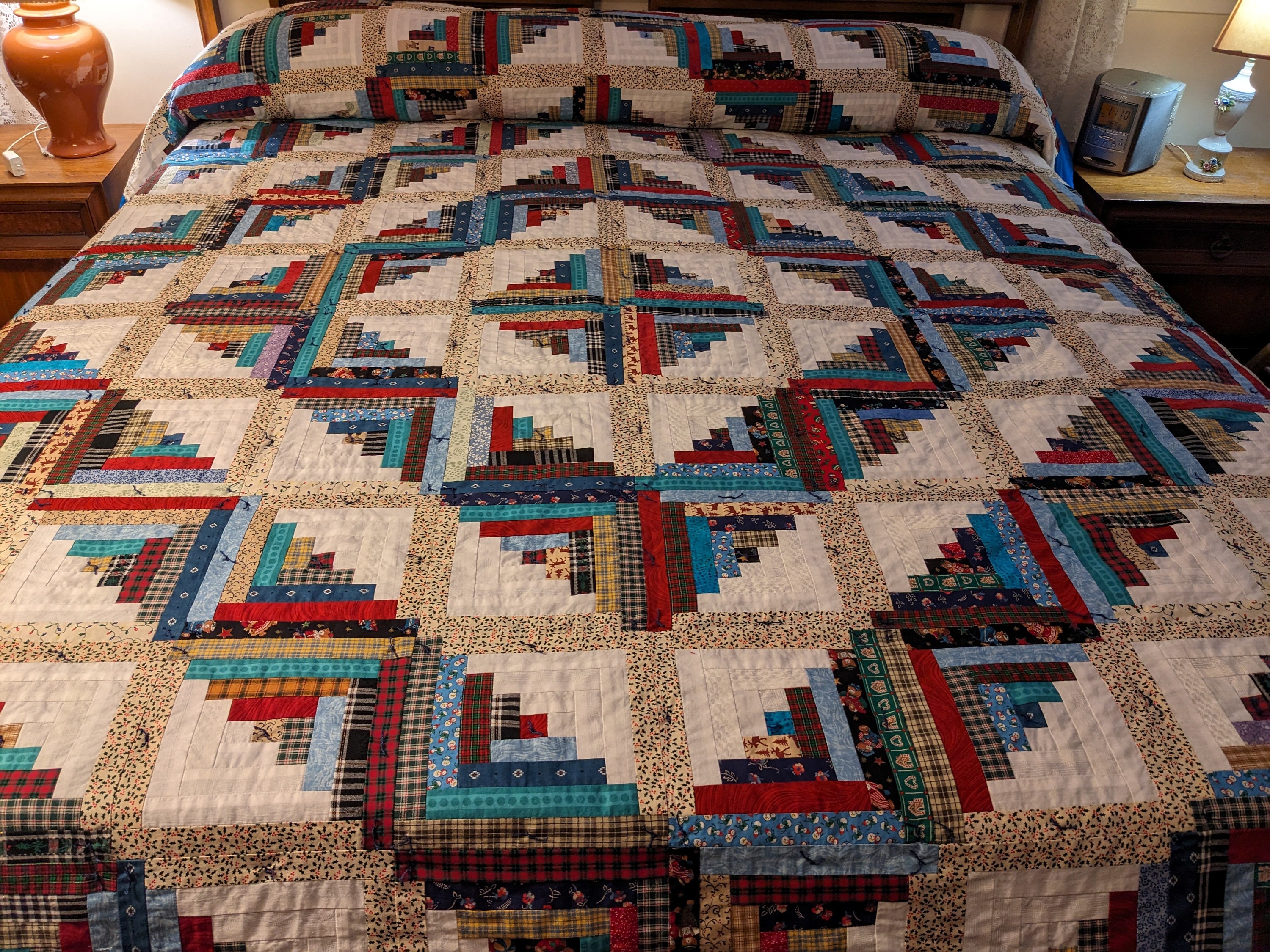 California King Log Cabin Quilt - Etsy
