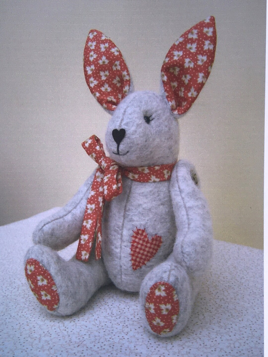 Sewing Pattern for Jointed Toy Bunny Rabbit With Full Size Paper ...