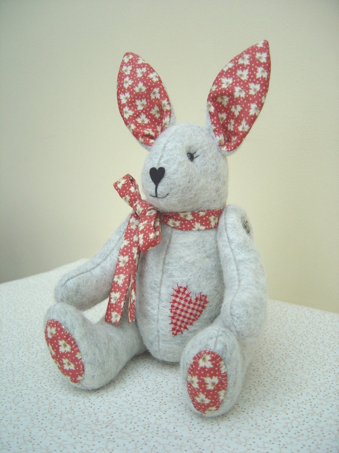 Sewing Pattern for Jointed Toy Bunny Rabbit - Full Size Paper Pattern ...