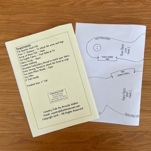 Sewing Pattern for Jointed Toy Bunny Rabbit - Full Size Paper Pattern ...