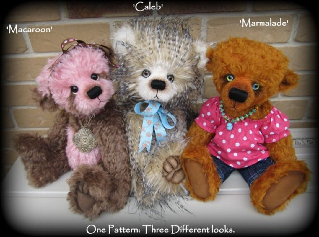 Sewing Pattern Traditional Teddy Bear One Pattern for Different 3 Bears ...