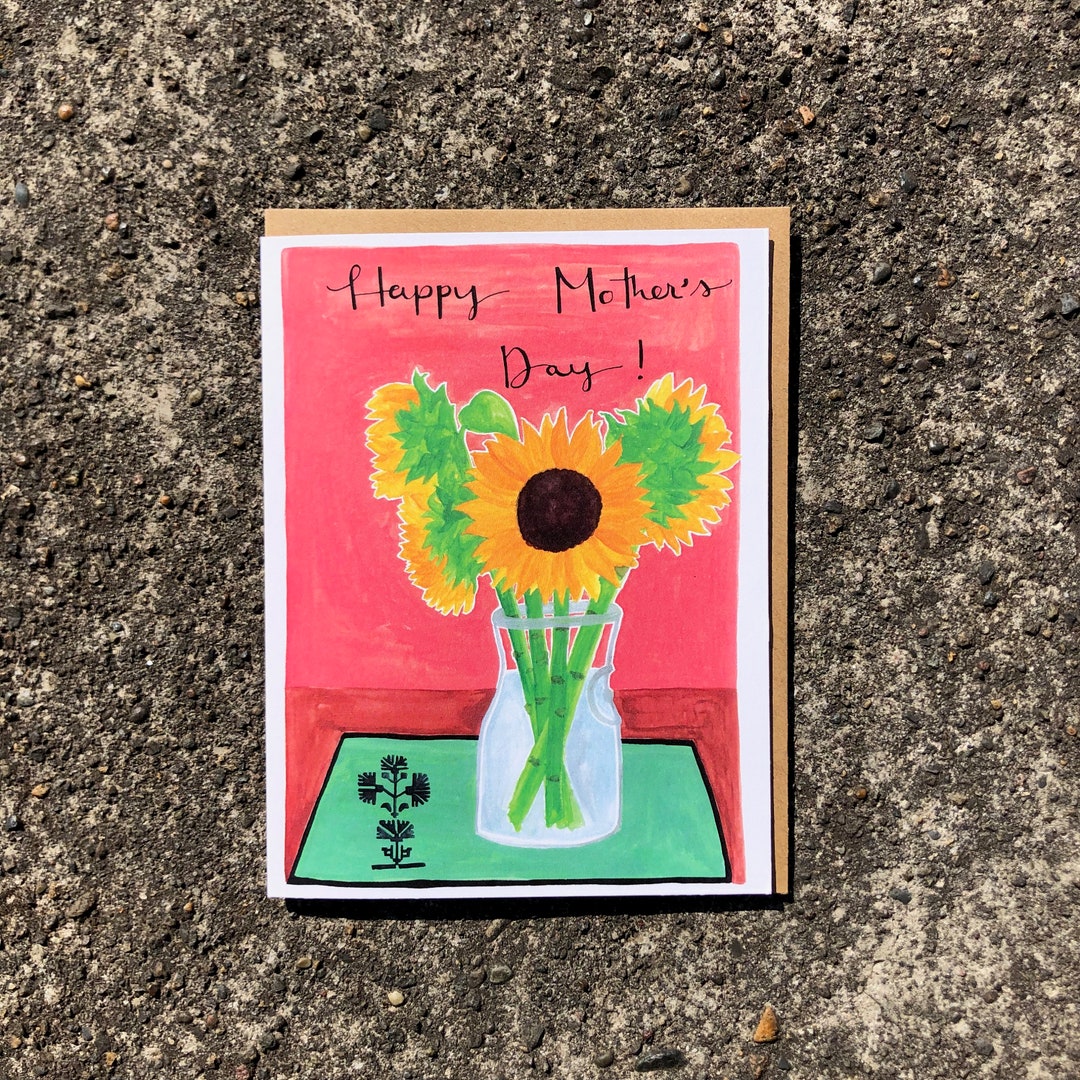 Sunflower Mother's Day Card - Etsy
