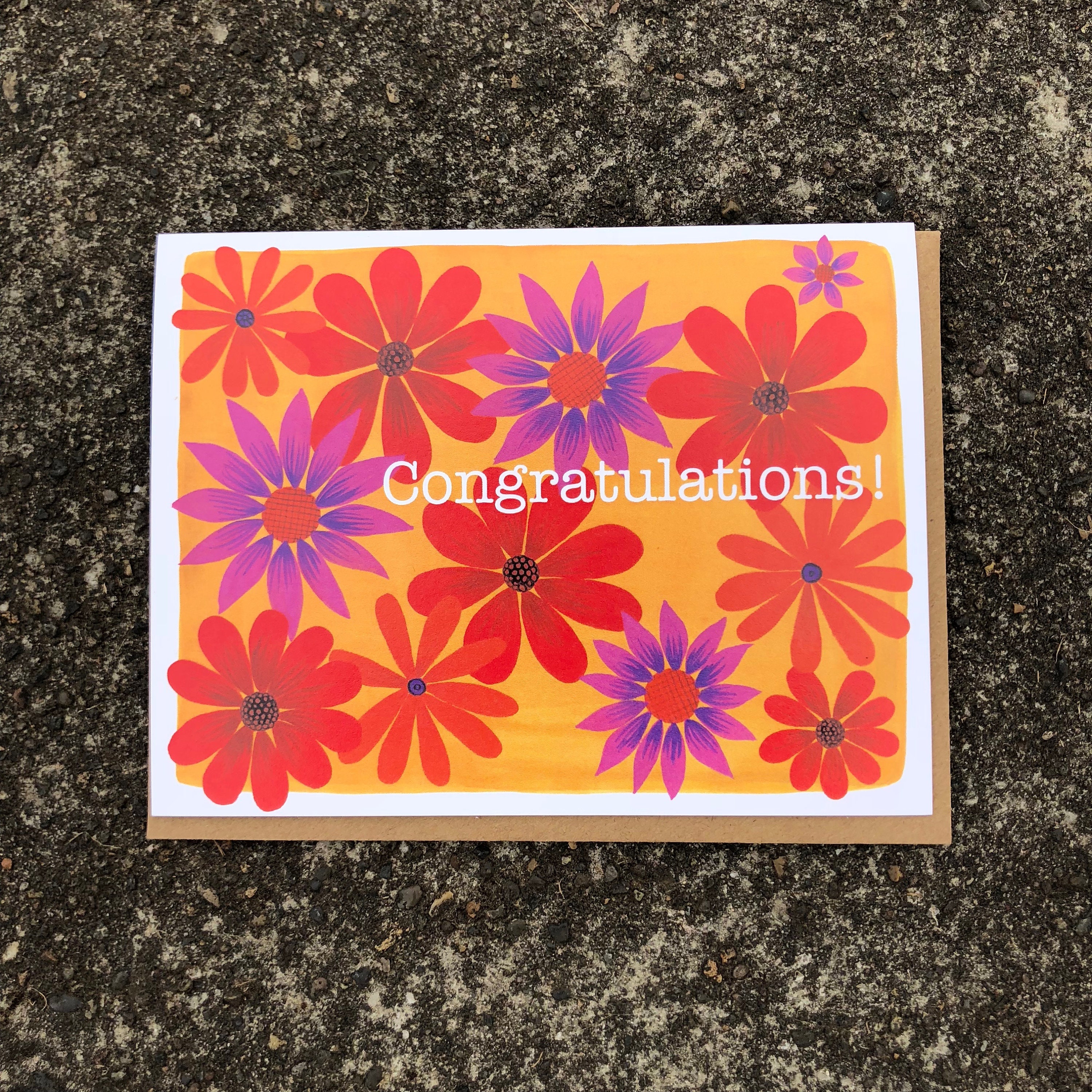 Flower Power "congratulations" Card - Etsy
