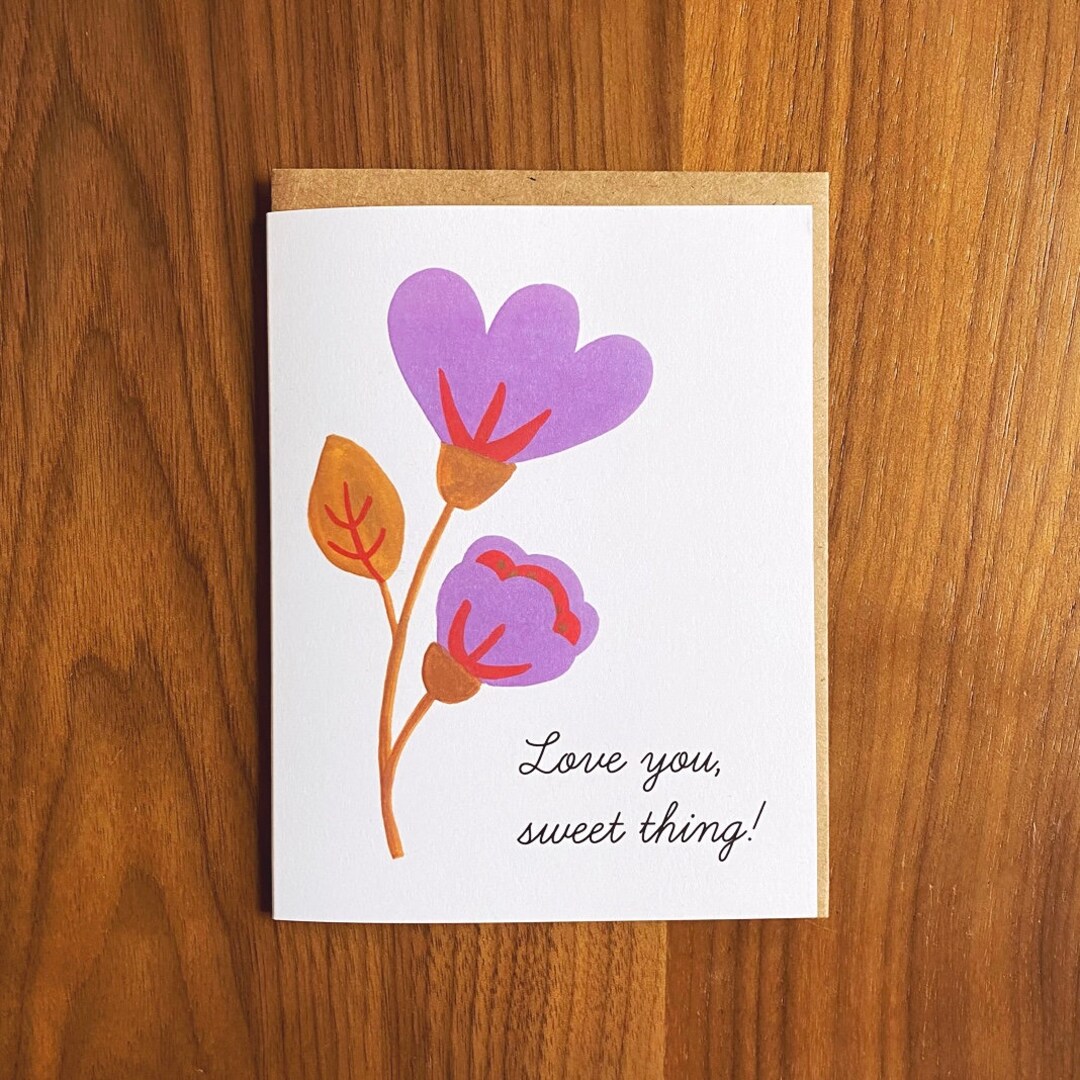 Love You, Sweet Thing! Valentine Card - Etsy