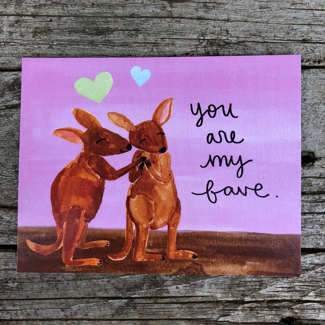 Valentine Kangaroos Postcard - Etsy