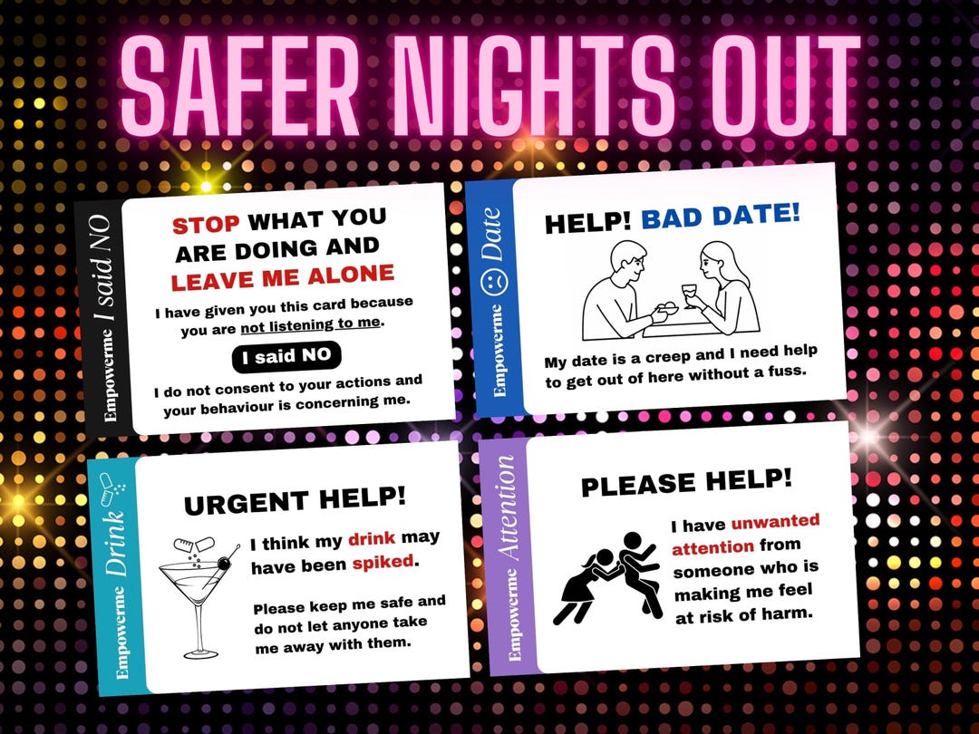 Empowerment Cards Set: Safer Nights Out, Giving Women a Voice - Etsy