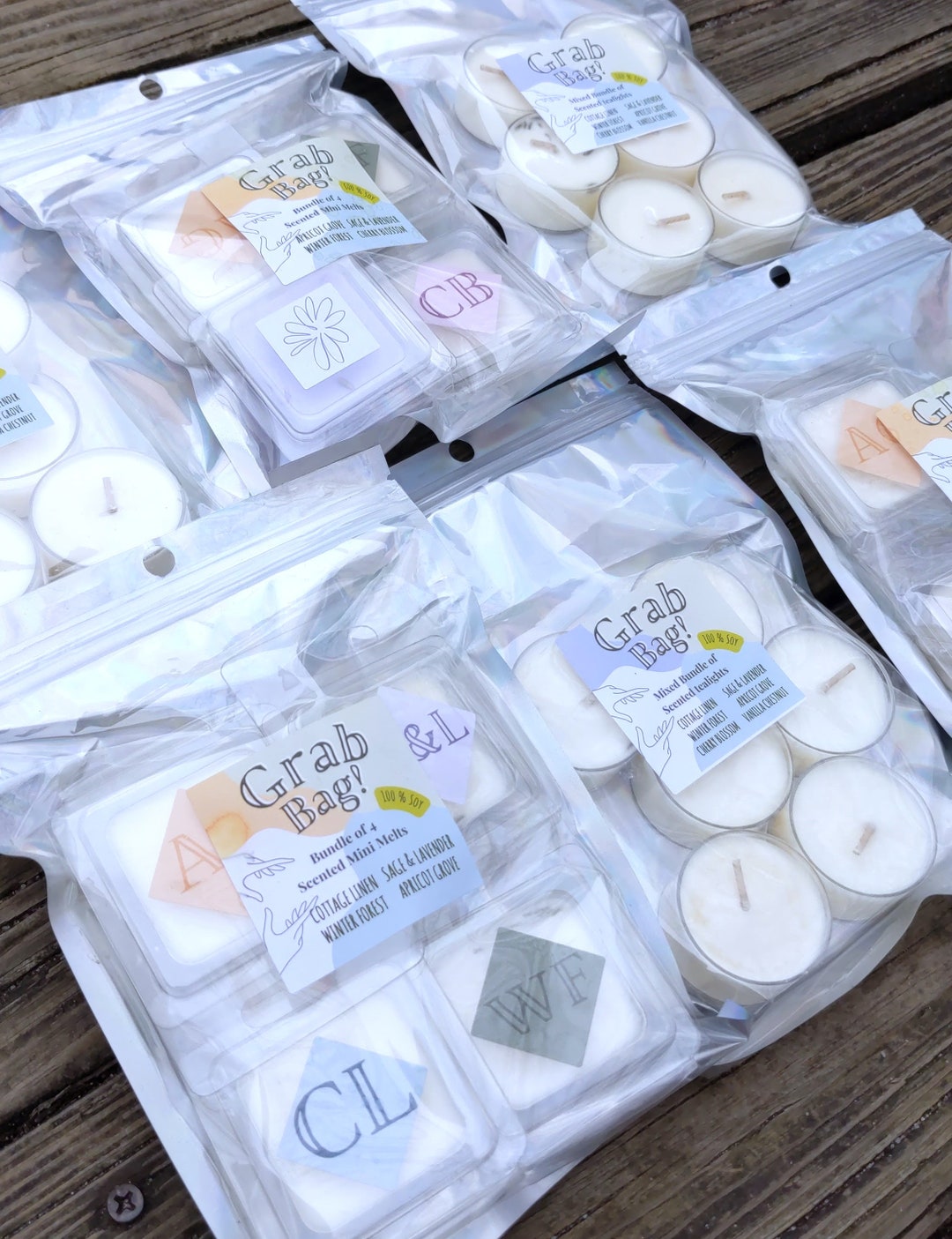 Mystery Mini Wax Melt & Tealight Grab Bags | All-natural Handmade 100% ...