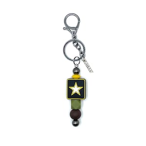Beaded Key Chain Military Key Chain Silicone Beads Army Keychain ...