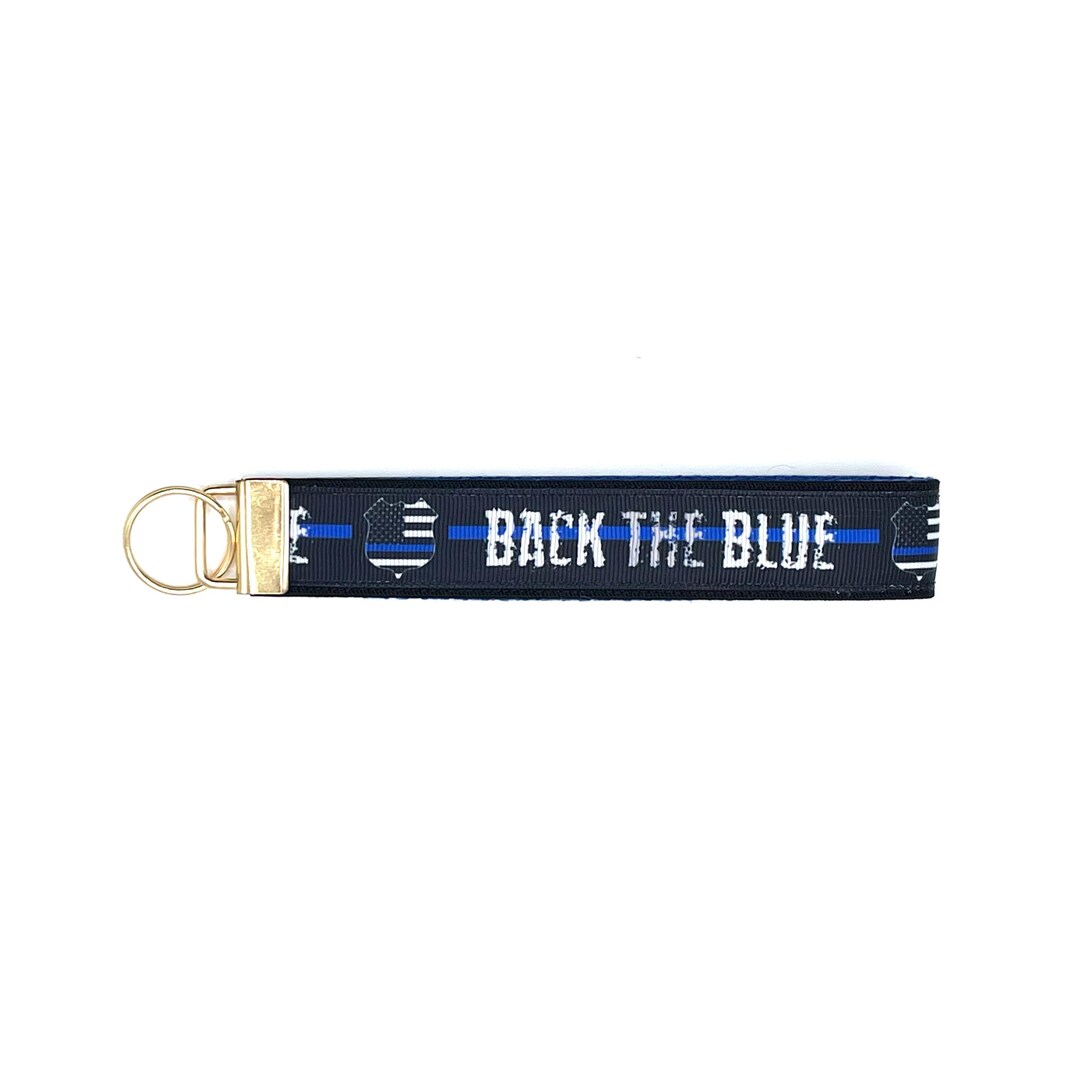 Back the Blue, Thin Blue Line, Key Chain, First Responder Gift, Key Fob ...