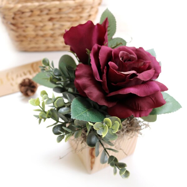 Burgundy Centerpiece - Etsy