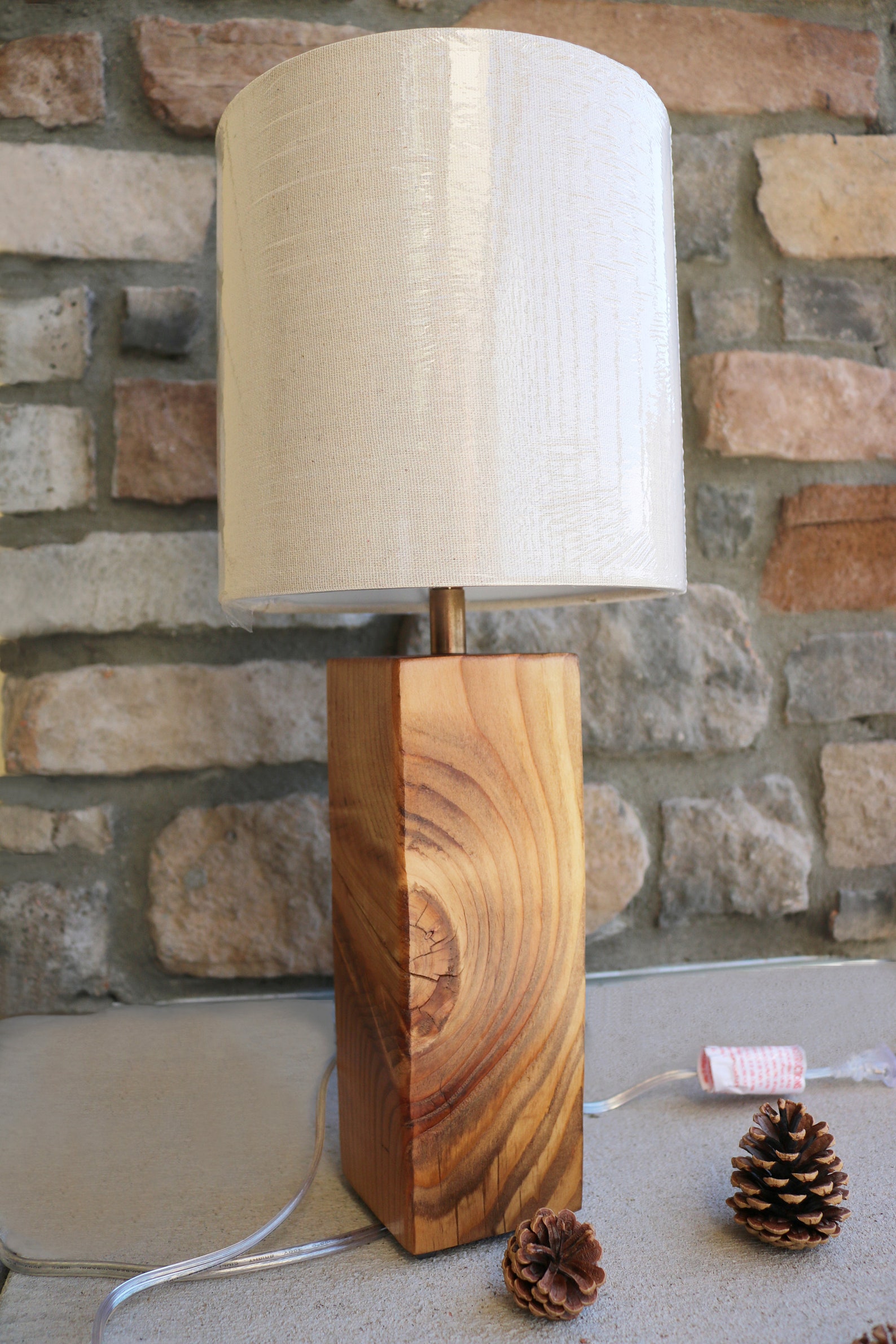 Rustic Wooden Table Lamp: Reclaimed Wood Beam Table Lamp Handcrafted ...