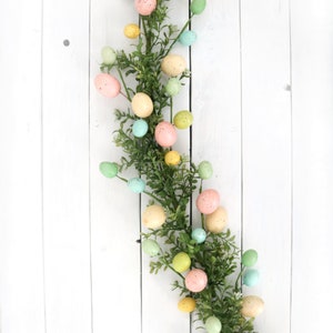 Easter Garland Decor: Pastel Easter Eggs Garland for Mantle Fireplace ...