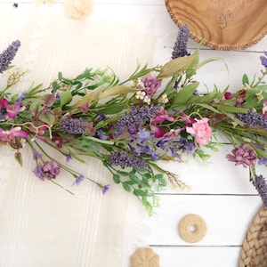 Wildflower Garland: Handmade Artificial Meadow Flowers Garland Summer ...
