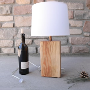 Small Wood Table Lamp | Handcrafted Solid Wood Lamp Base Custom Finish ...
