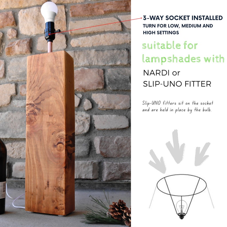 Rustic Tall Wood Table Lamp Handmade Natural Wooden Lamp - Etsy