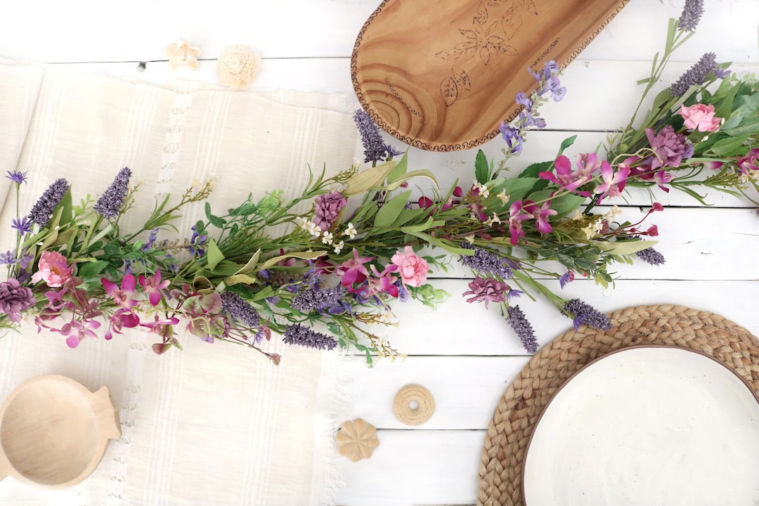 Wildflower Garland: Handmade Artificial Meadow Flowers Garland Summer ...