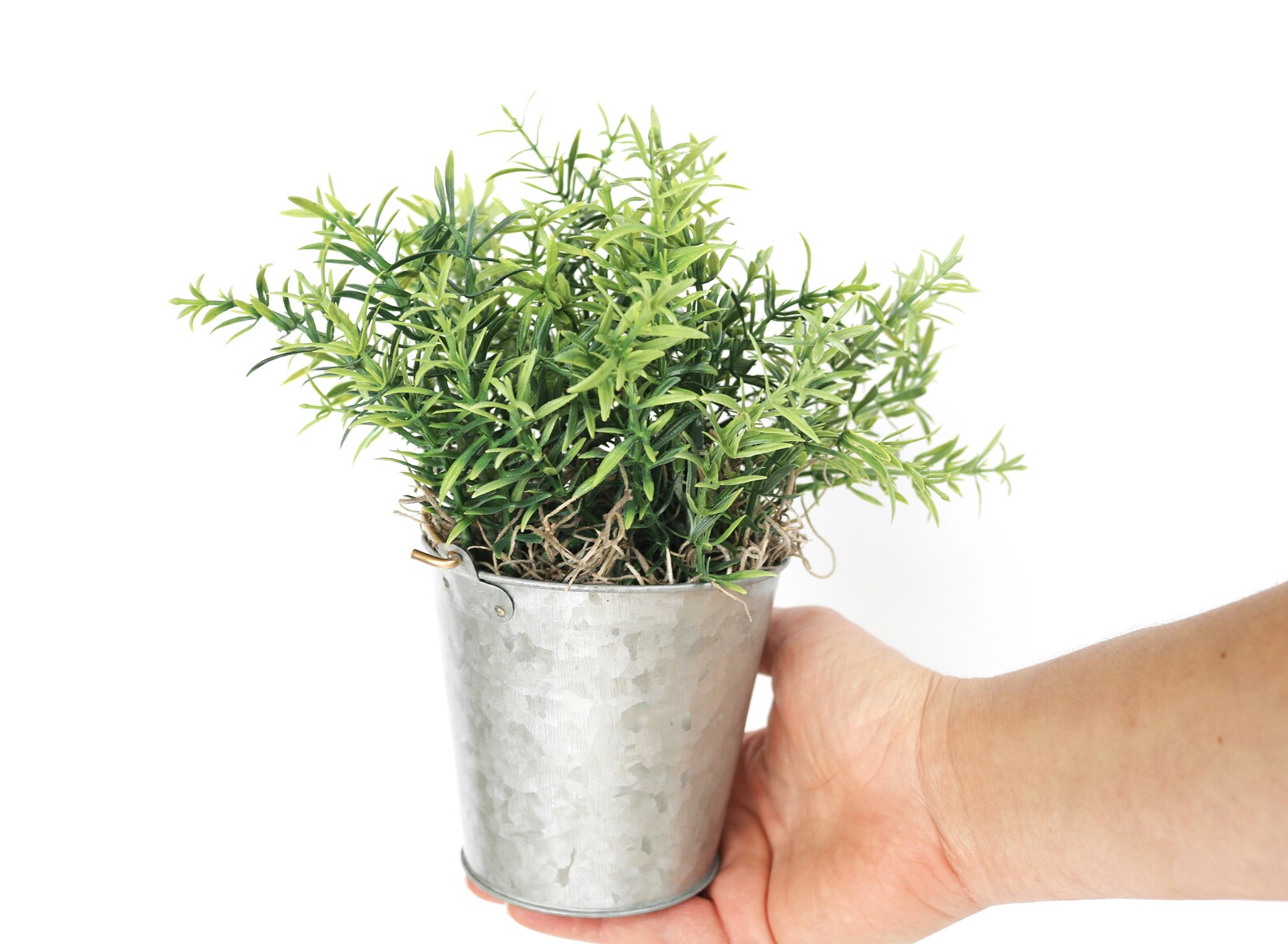 Rosemary Plant in Galvanized Bucket Artificial Plant - Etsy